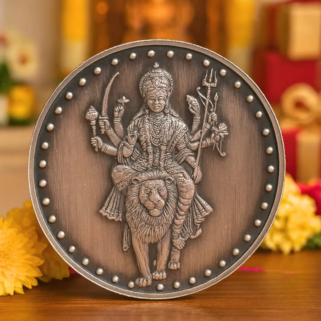 Durga Maa Silver Coin 50GM | Auspicious Diwali Gift – Chotteylal and Sons