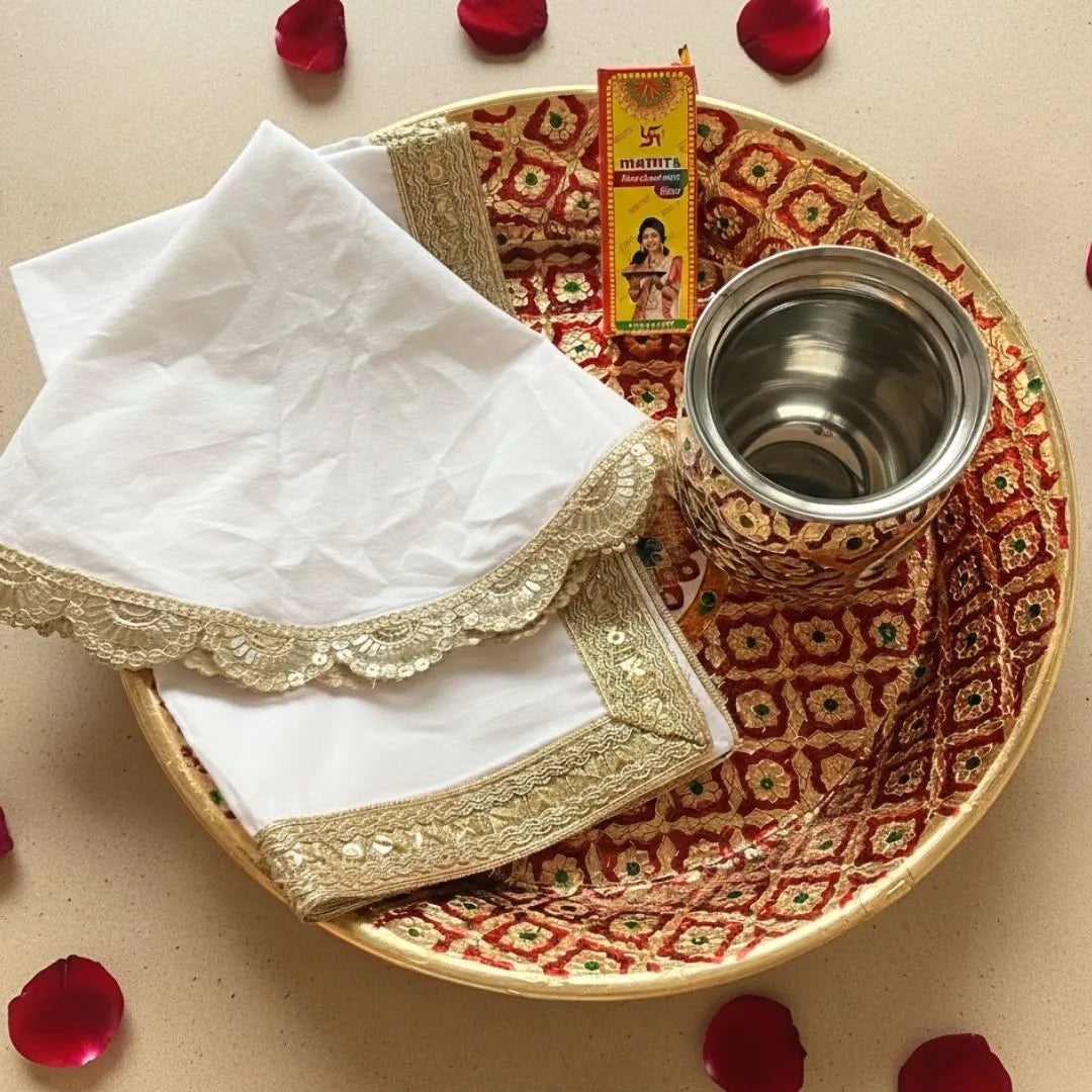 Premium Royal Griha Pravesh Pooja Thaali Set for Bride – Chotteylal and ...